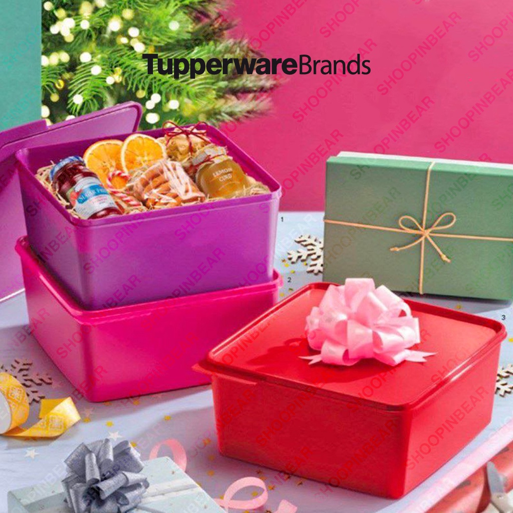 Tupperware Snack & Stack 5.0L bekas Snek besar pink red Purple | Shopee ...