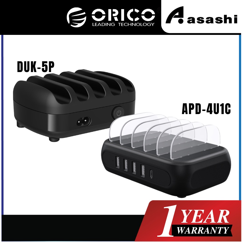 ORICO DUK-5P 40W APD-4U1C 50W - 5 Port USB Smart Charging Station with ...