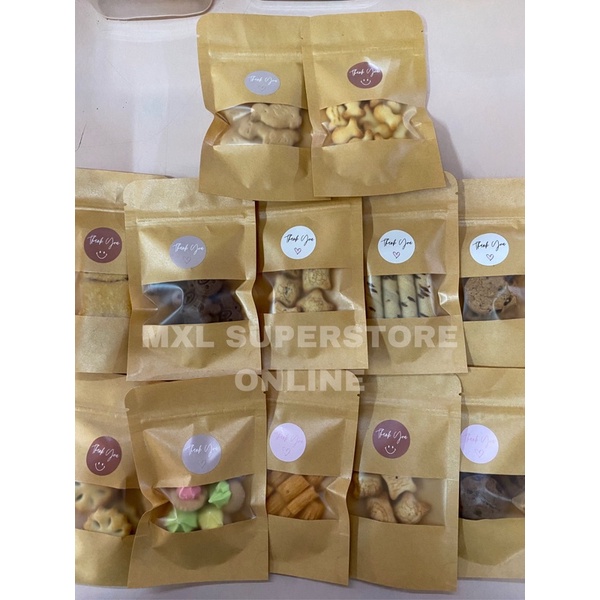 Doorgift Biskut Brown paper craft Packaging | Goodies biskut | Biskut ...
