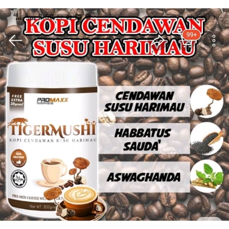 kopi cendawan susu harimau -tigermushi(330g) | Shopee Malaysia