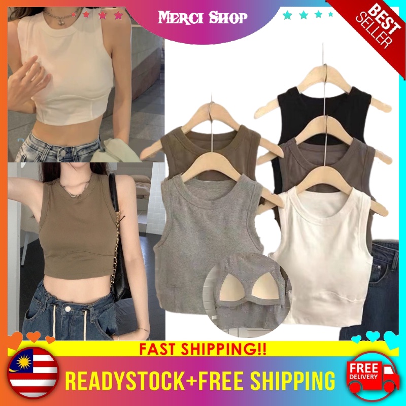 MS Stretchable Cotton Bra Top Women Tanks Tops Full Cup Padded Lady ...