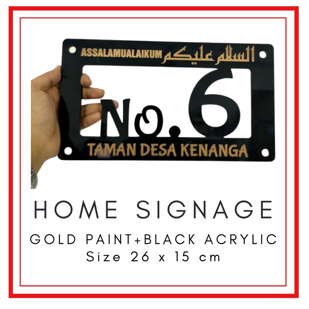 Home Signage Acrylic Tanda Pagar Tembok Rumah | Shopee Malaysia