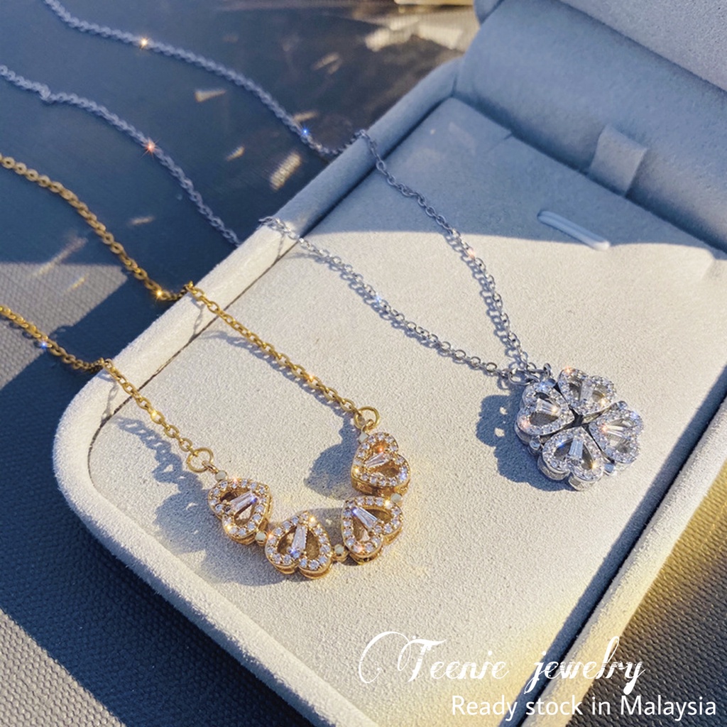 Teenie A multi-wear four-leaf clover necklace female light luxury ...