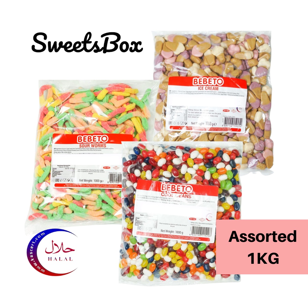 Sweetsbox | Bebeto Assorted Halal Gummy Candy 1kg - Tasty Halal Candy ...