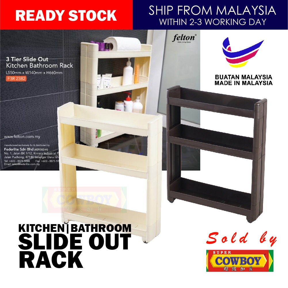 Slide Out Rack Sos Space Saver Slim Slide Storage Kitchen Rack 3Tier ...