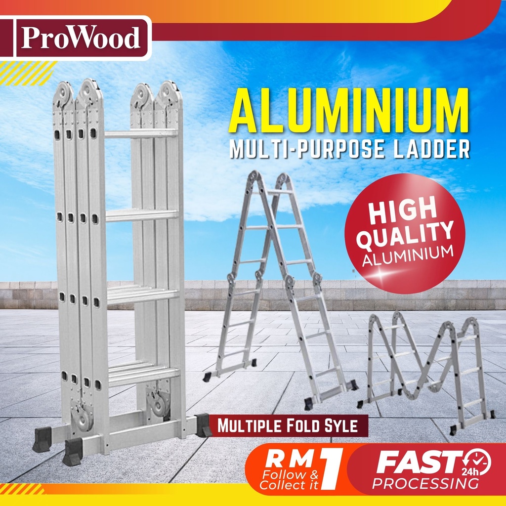 PROWOOD M47 Ladder 16-Step / 12-Step Multipurpose Ladder Heavy Duty ...