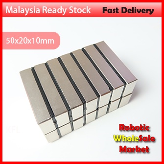 1pcs- 50mm x 20mm x 10mm- Super Strong Block Magnets - Rare Earth Neodymium / Rectangular Magnet ...