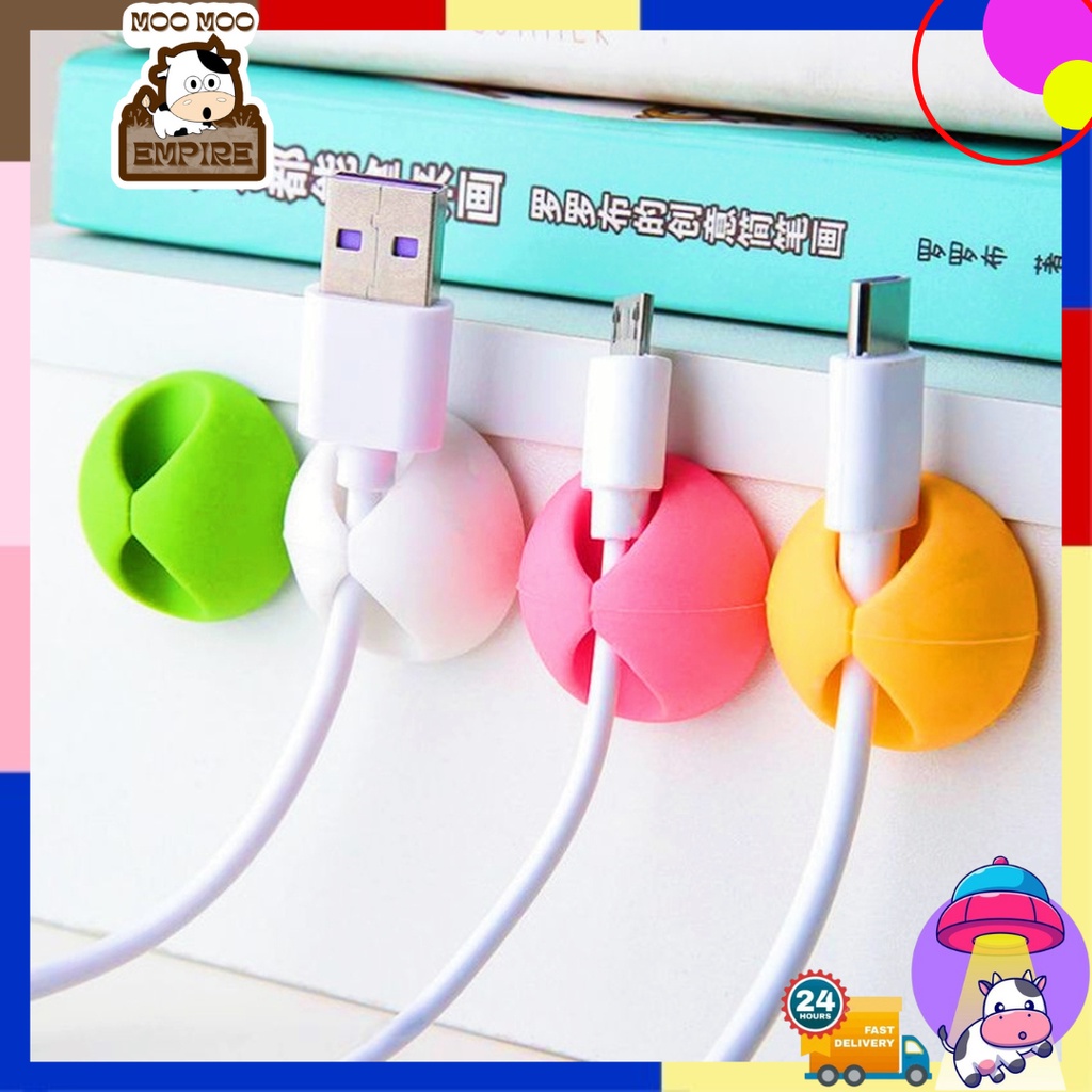 〖𝗦𝗧𝗥𝗢𝗡𝗚 𝗚𝗥𝗜𝗣 〗Silicone USB Cable Clip Buckle Cord Management Organizer ...