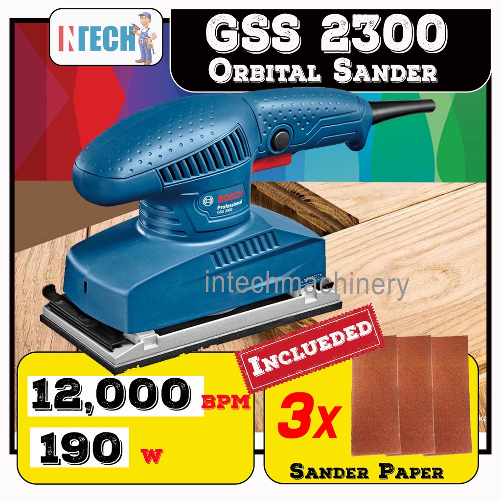 BOSCH GSS 2300 ORBITAL SANDER 190W (TO REPLACE GSS230) ( GSS2300 ...