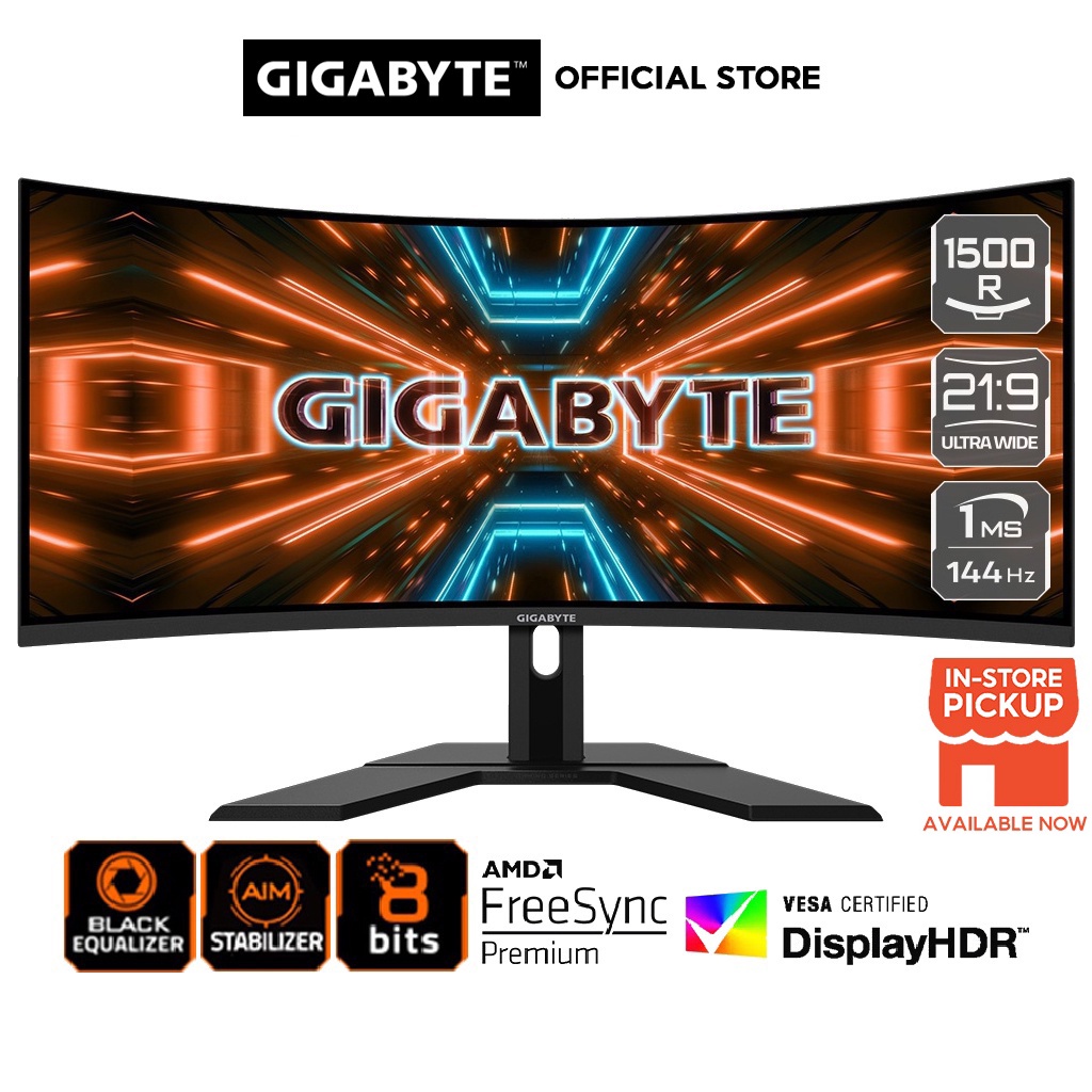 GIGABYTE G34WQC 34" CURVE GAMING MONITOR ( 34" VA 1500R / UWQHD 3K ...