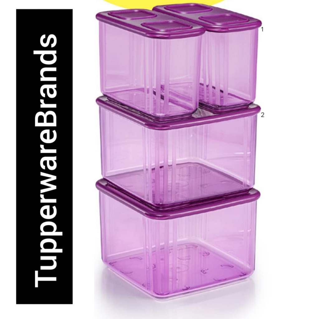 Tupperware Fresh n` Clear Tall set 715ml(2biji) 1.62liter(2biji ...