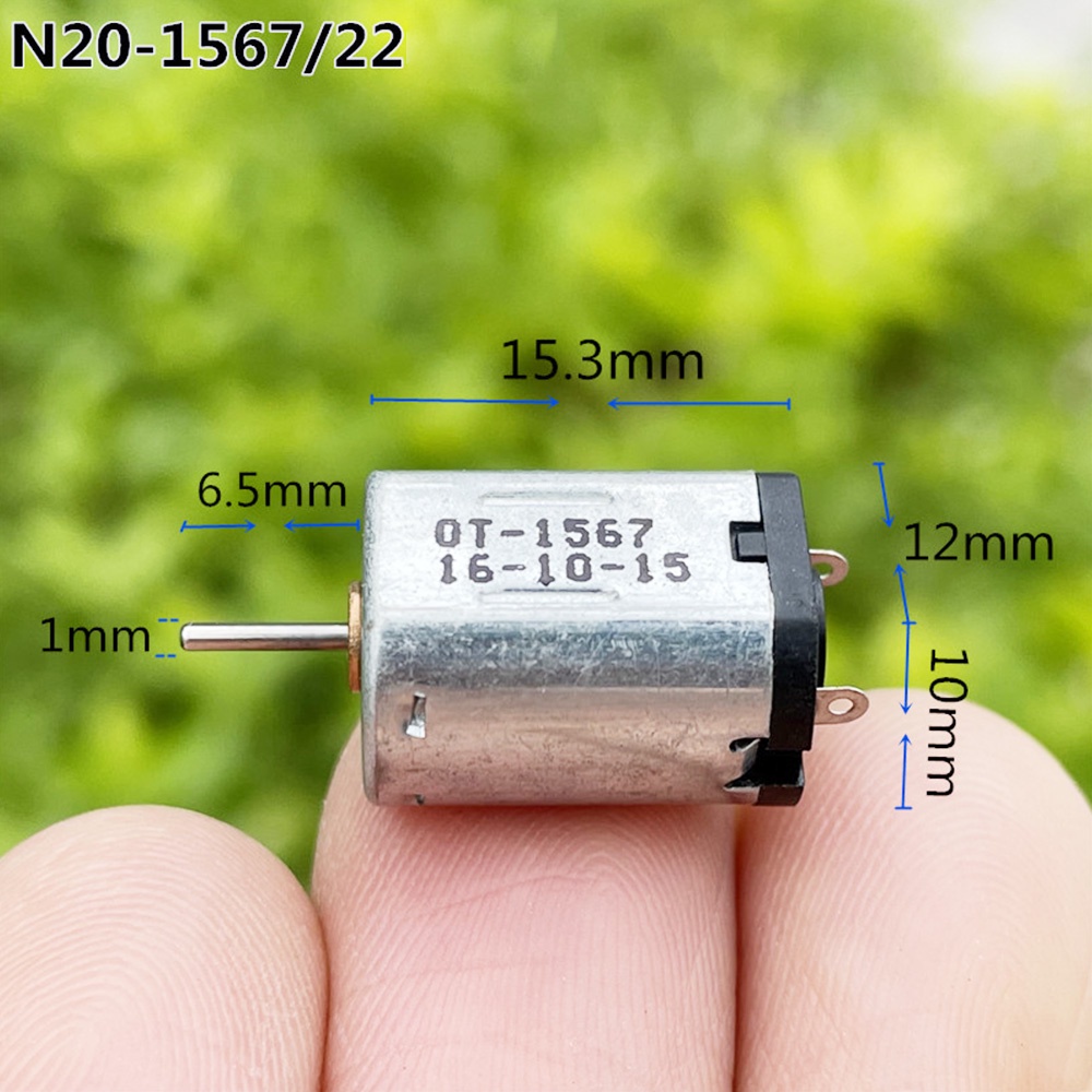 N20 Flat DC Motor Min 12mm Electric Motor 1.5-6V 39300RPM High Speed ...