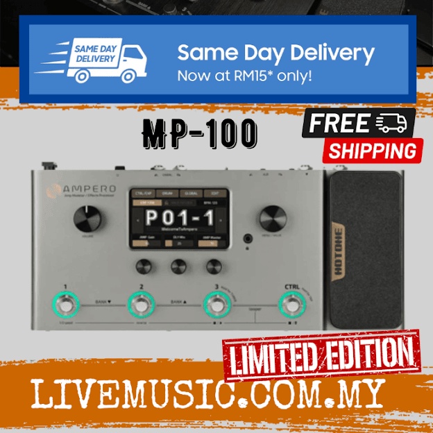 Hotone Limited Edition MP-100 Ampero Multi Effects Pedal - Black / Pink ...