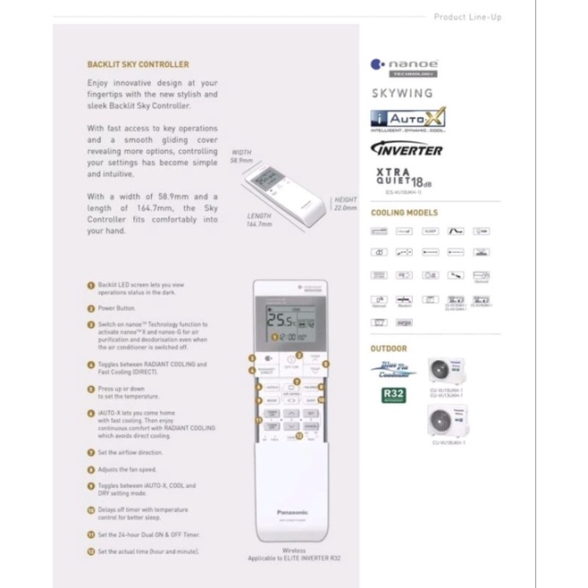 Original Panasonic Aircond Remote Control(13320)/Air Conditioner Remote ...