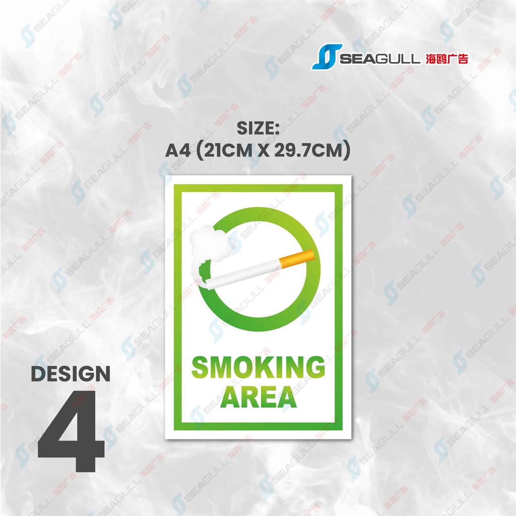 Smoking Area Kawasan Merokok Dilarang Merokok No Smoking Sign Signage ...