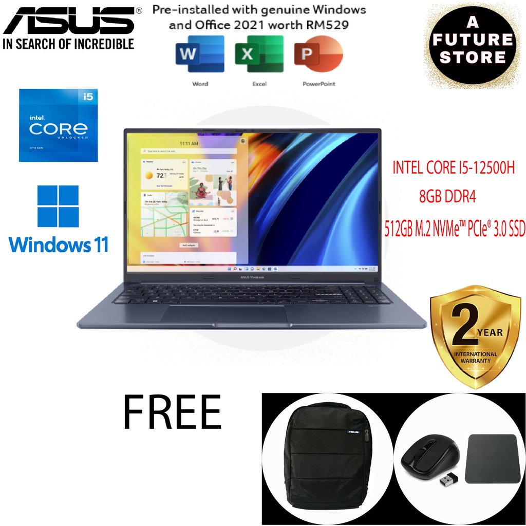 Asus VivoBook 15X OLED A1503Z-AL1416WS 15.6'' FHD Laptop Quiet Blue ...