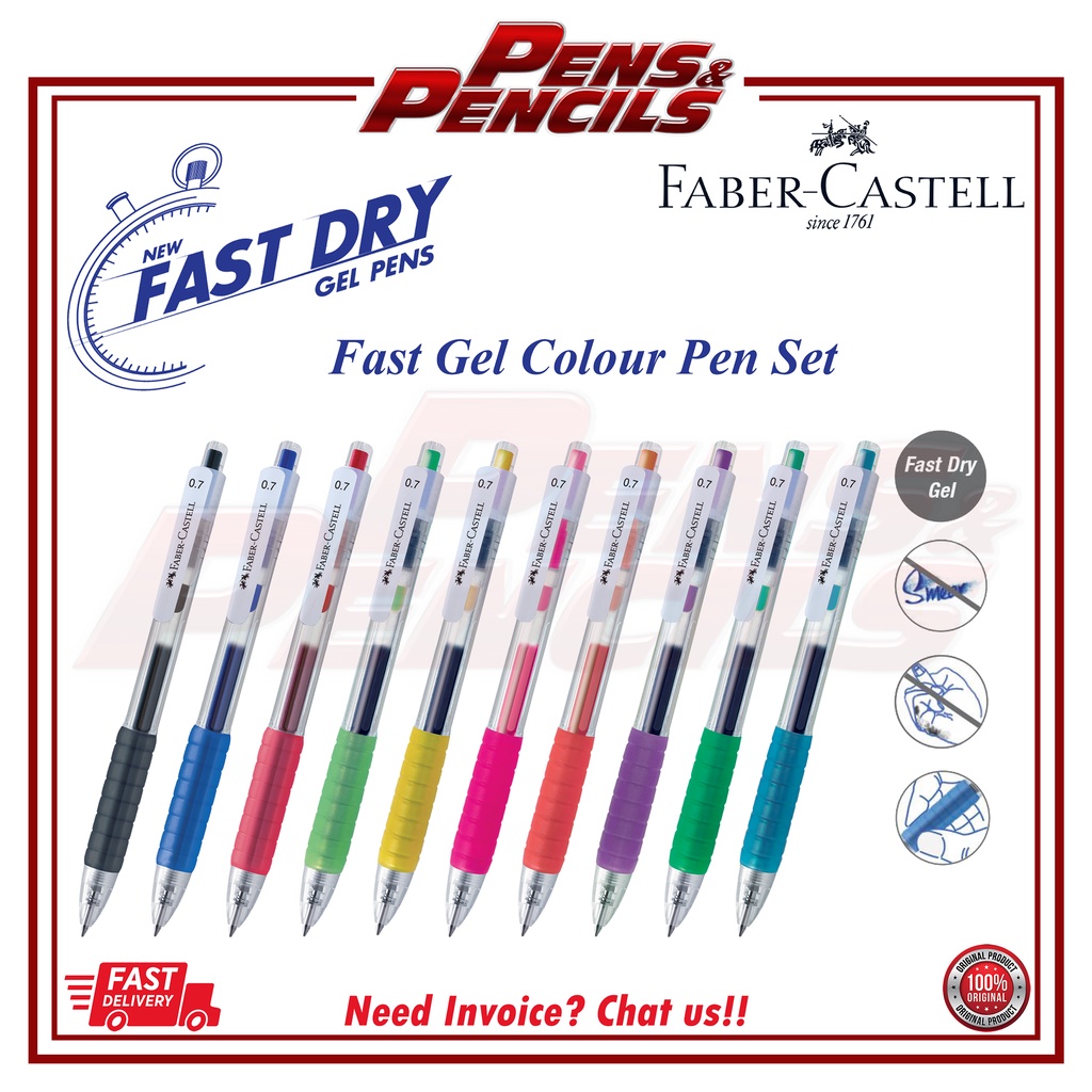 Faber-Castell Fast Gel Colour Pen Pen Set (1Set) | Shopee Malaysia