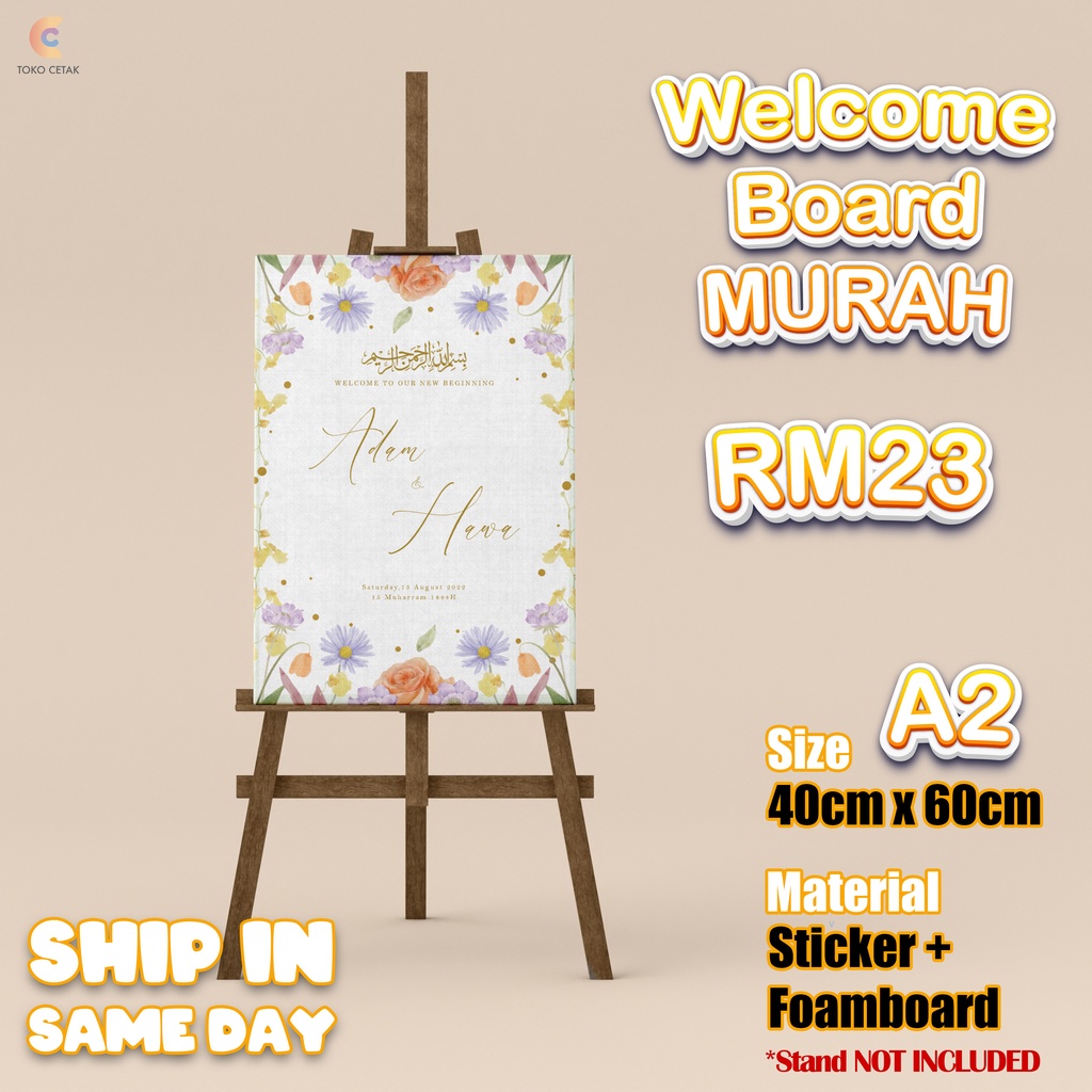 Welcome Board A2 | MURAH Wedding Signage | Papan Selamat Datang ...
