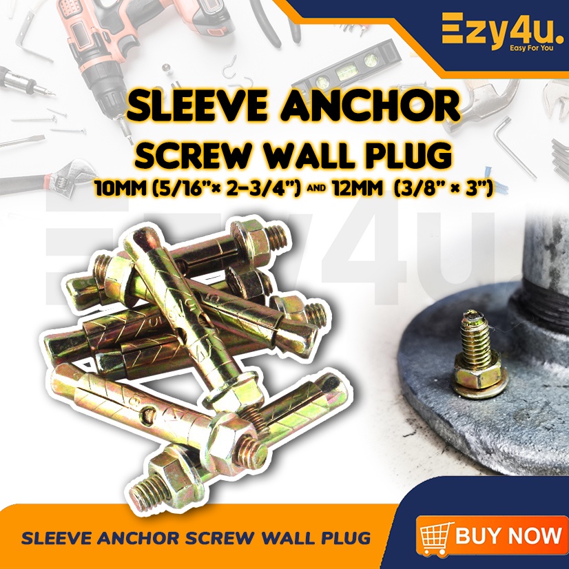 Sleeve Anchor Screw Iron Wall Plug Besi | Shopee Malaysia