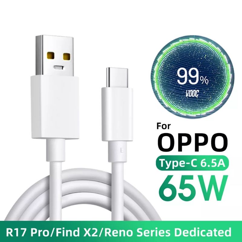 Oppo 6.5A Type-C USB Cable Support Max 65W SuperVOOC Fast Charging Data ...