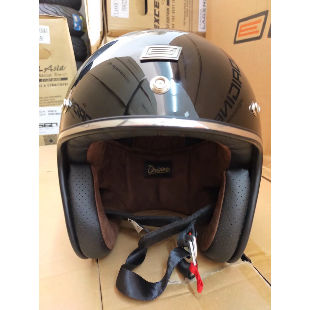 ORIGINAL HELMET PRIMO SOLID GLOSS BLACK/ MOTORCYCLE PRIMO HELMET OPEN ...