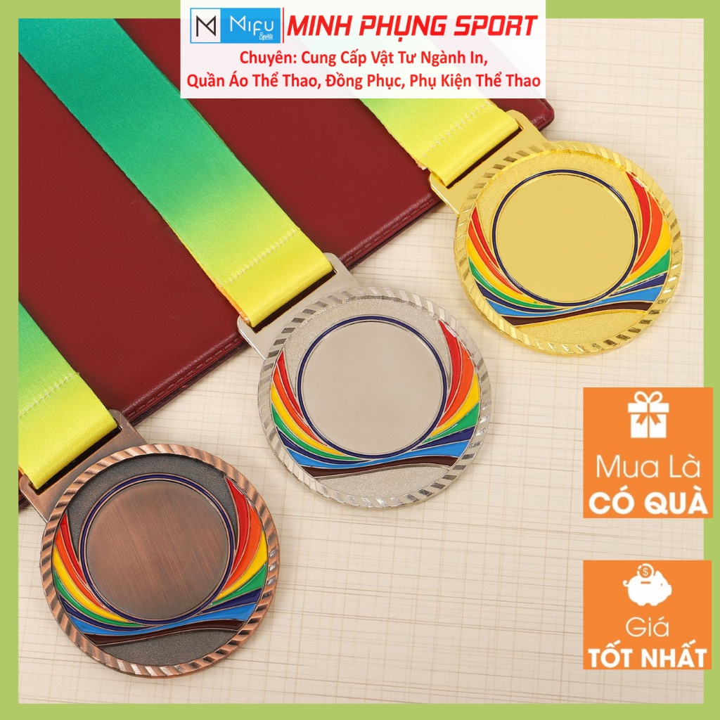 Gold, silver and bronze medals, metal soccer medals with seven-color ...