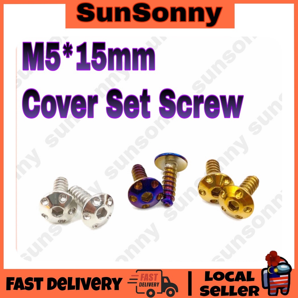 M5 15mm Cover Set Screw Gold Titanium Blue Silver Universal Coverset ...