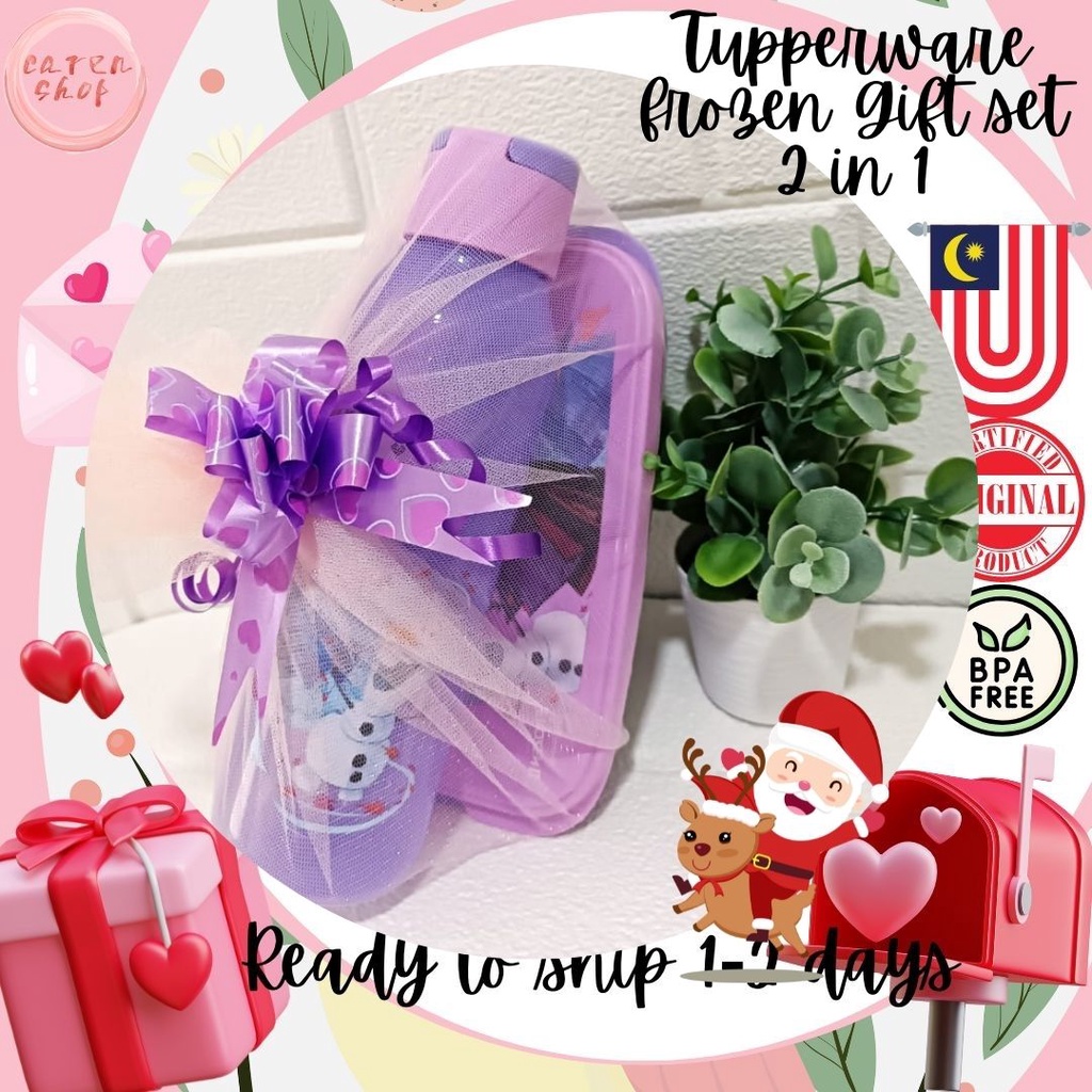 🎁 Hadiah Tupperware🎁Wish card 🎁 Gift Set Lunch Box SET Disney Frozen ...