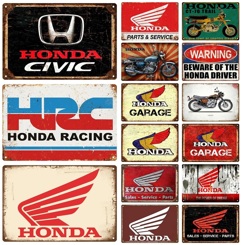 Honda For The Garage Plaque Metal Sign Vintage Wall Metal Tin sign ...