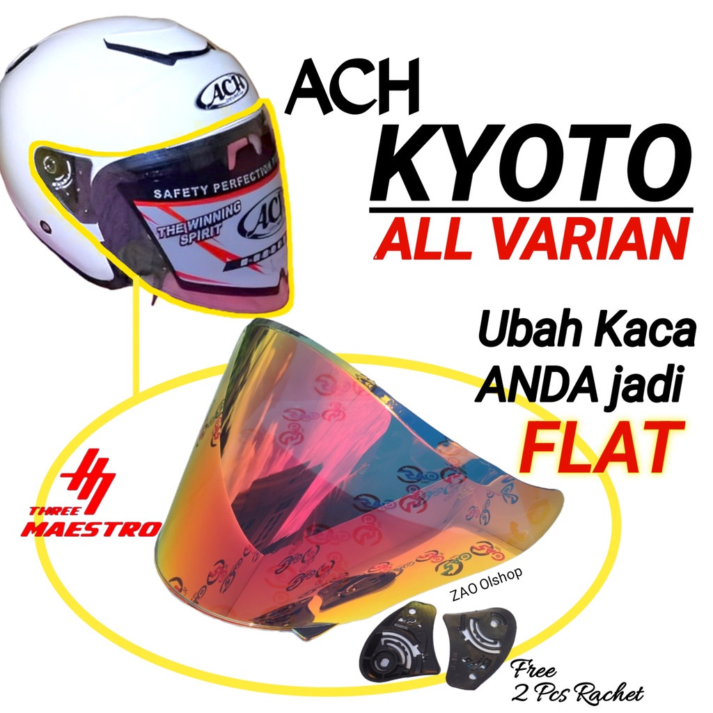 MERAH Glass helmet ach kyoto Visor helmet flat venom open flat flat ...