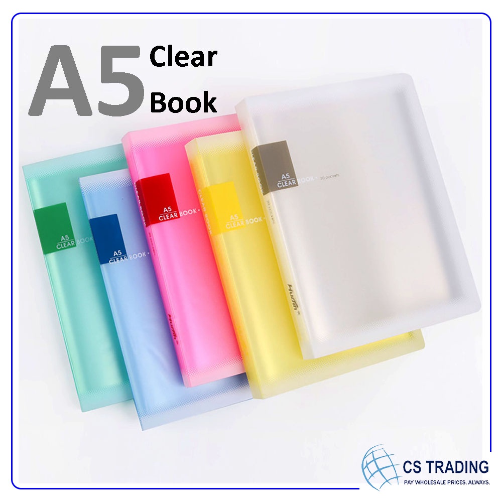 A5 Clear Book 20 / 30 / 40 Pocket / Clear Book / Clear Holder / Display Book / Document File ...
