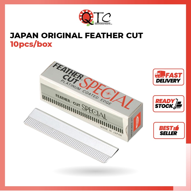 JAPAN ORIGINAL FEATHER CUT 10pcs/box Hair Removal Hair Cut Barang Salon ...