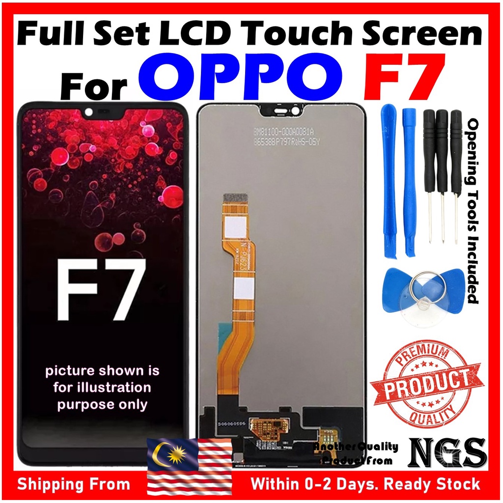 ORl NGS Brand Full Set LCD Touch Screen Compatible With OPPO F7 CPH1819 CPH1821 with Opening ...