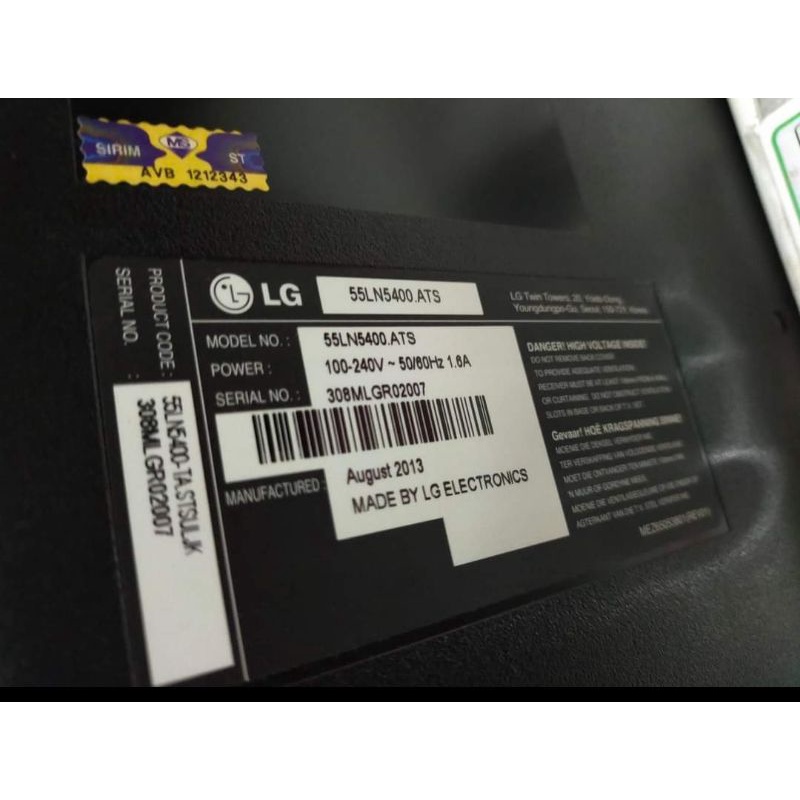 LG 55LN5400 Main Board Power Board Tcon with ribbon Backlight new ...