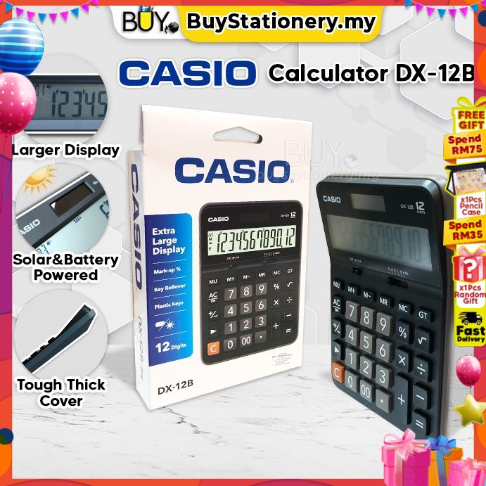 Casio Calculator DX 12B Kalkulator Counting Equipment - (1s/Pcs ...