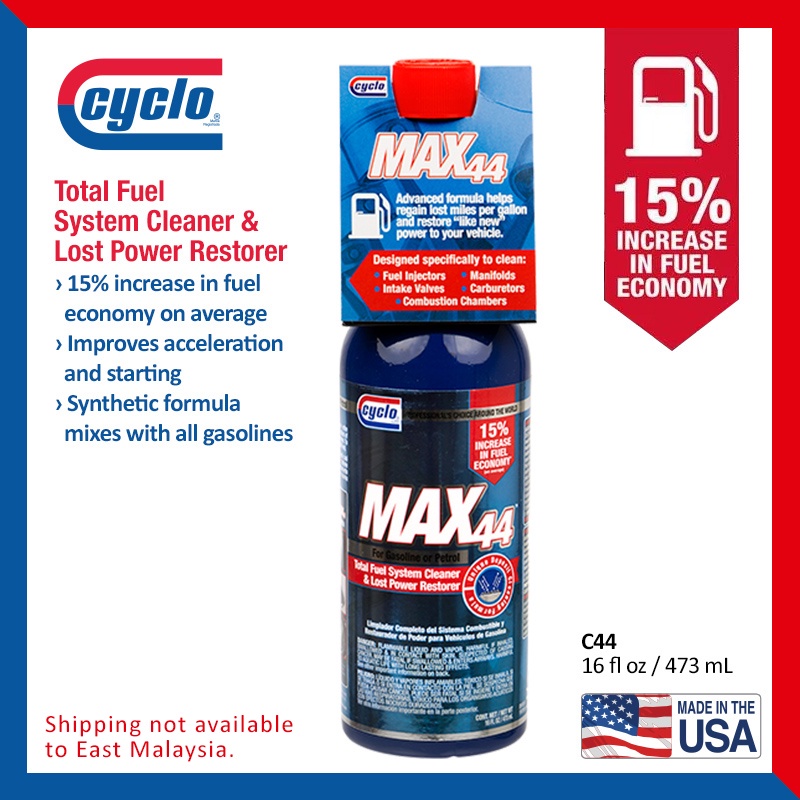 CYCLO MAX44® (C44) Total Fuel System Cleaner & Lost Power Restorer ...