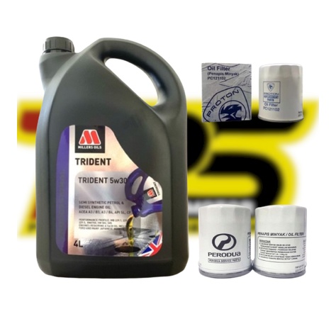 Millers Oils Trident 5W-30 4 Liters Semi Synthetic Engine Oil Foc Oil ...
