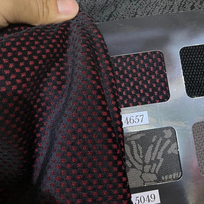 kain kusyen [HARGA SETENGAH METER] kereta hitam & bintik merah jenis ...