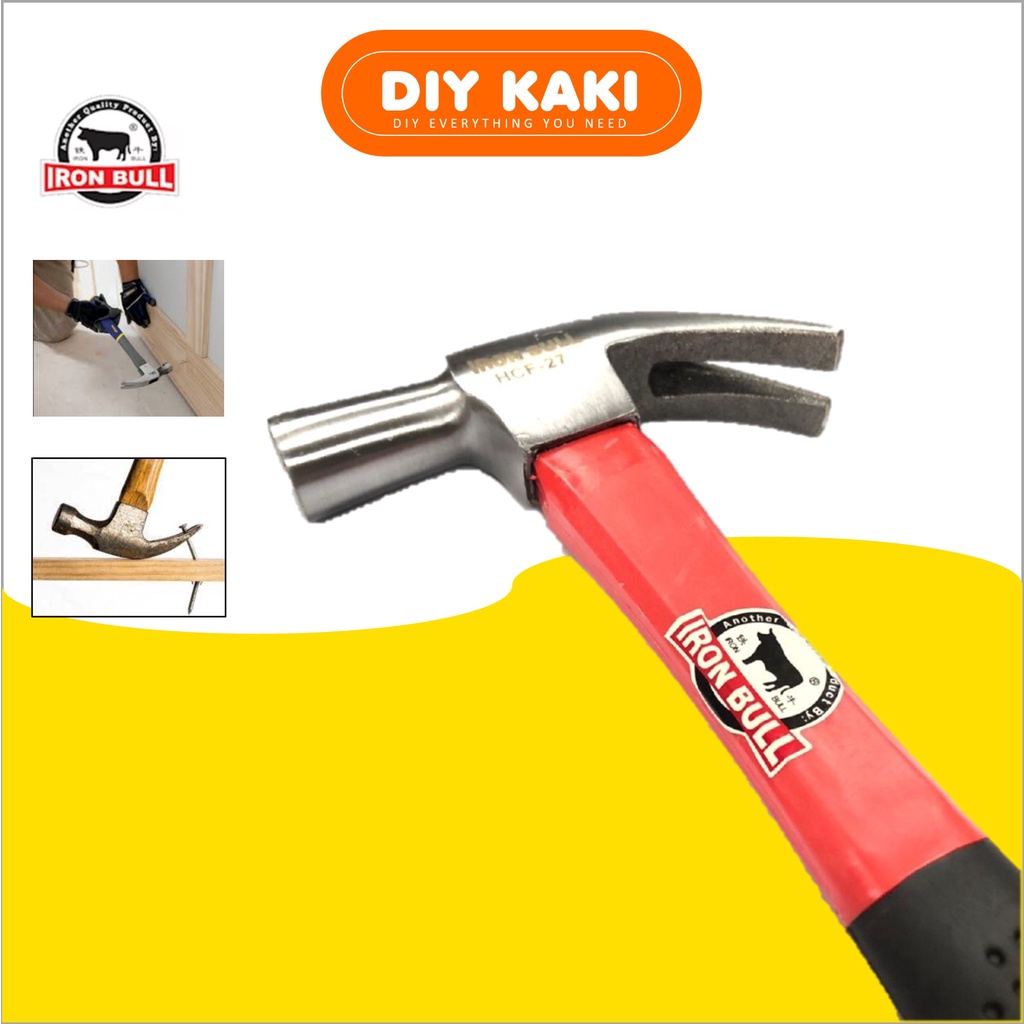 ORIGINAL IRON BULL Fiberglass Handle Claw Hammer 27mm | Orex Fiberglass ...