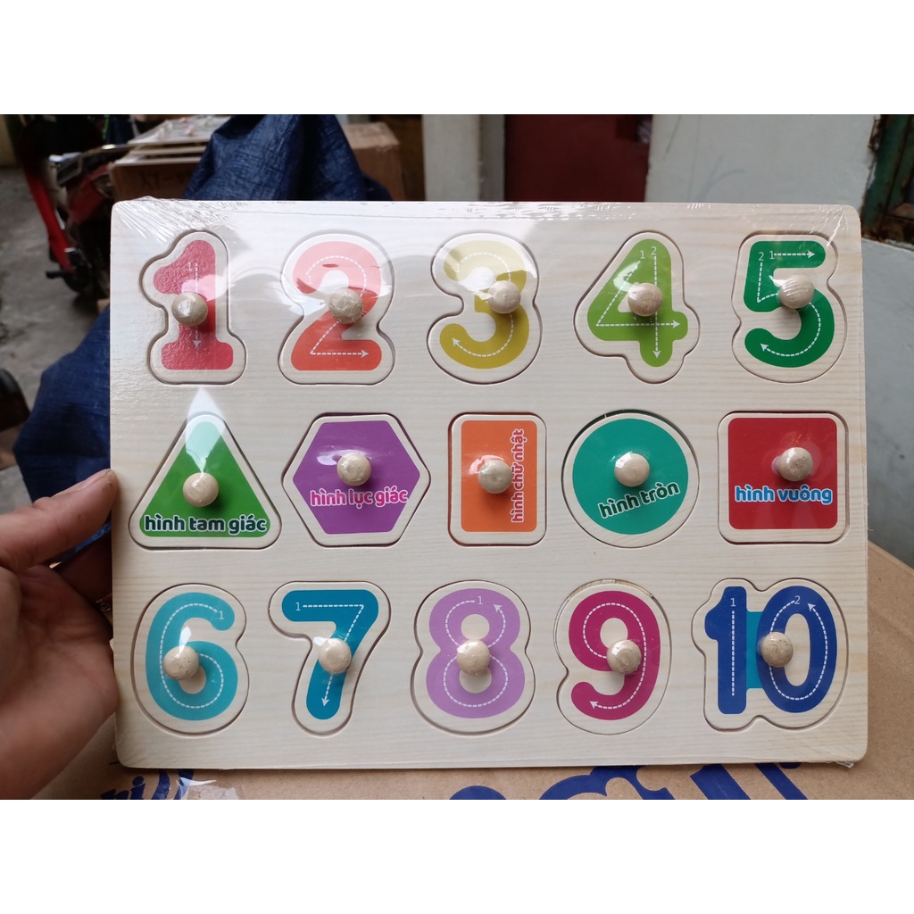 Table of 10 Counting Numbers with Wooden Knobs | Shopee Malaysia