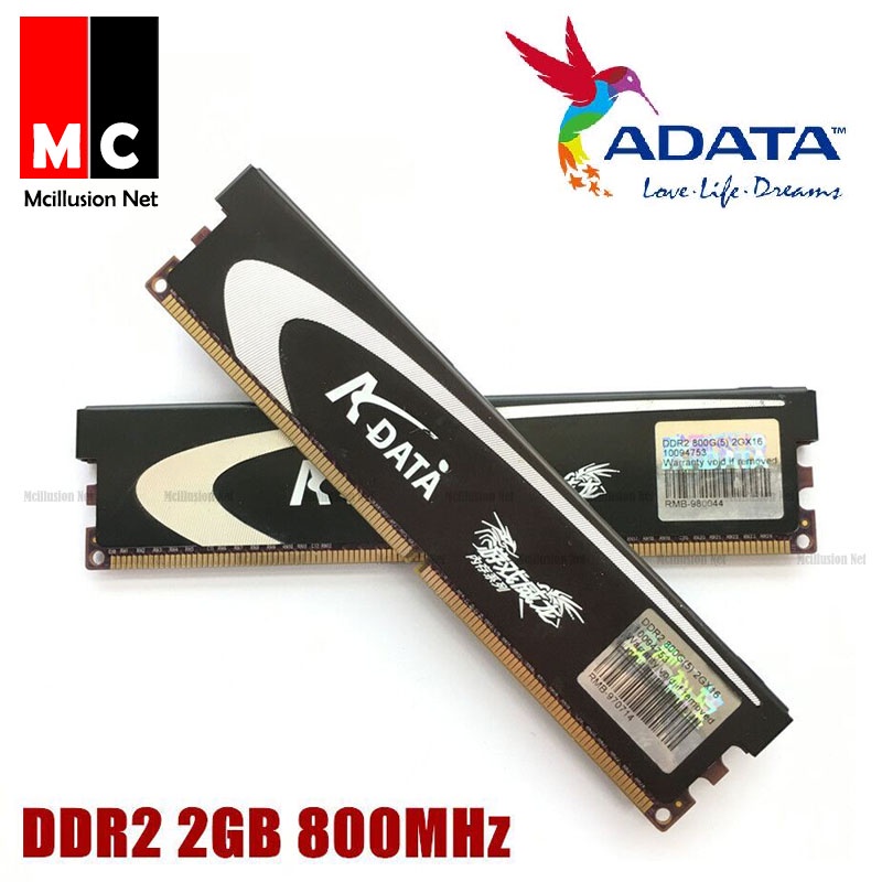 Adata 2gb Ddr2 800mhz 1066mhz 240pin Cl6 Pc2 6400u W Heatsink Gaming