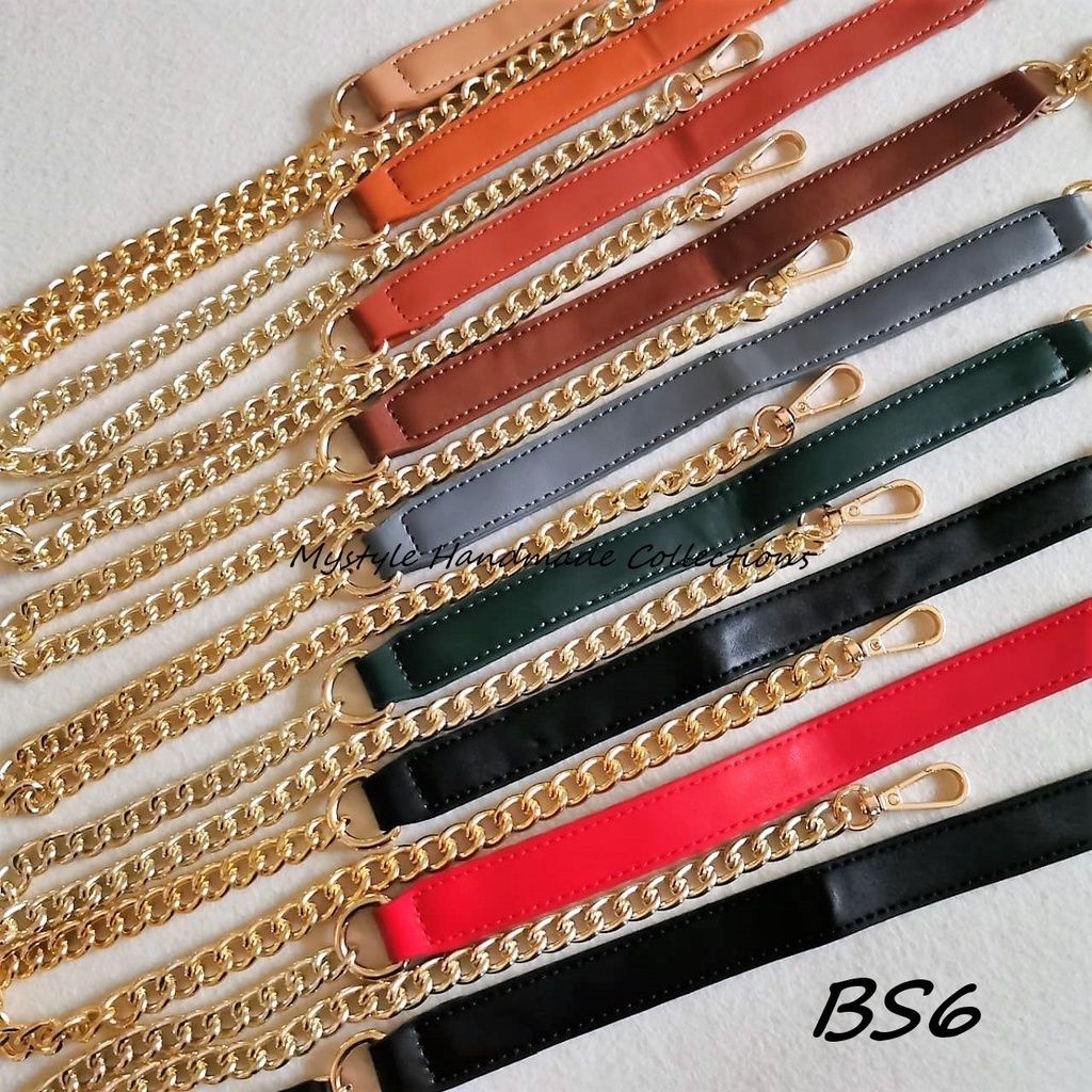 Tangkai Beg PU BS6 dan Rantai, Bag Strap PU with Chain, PU Bag Strap ...