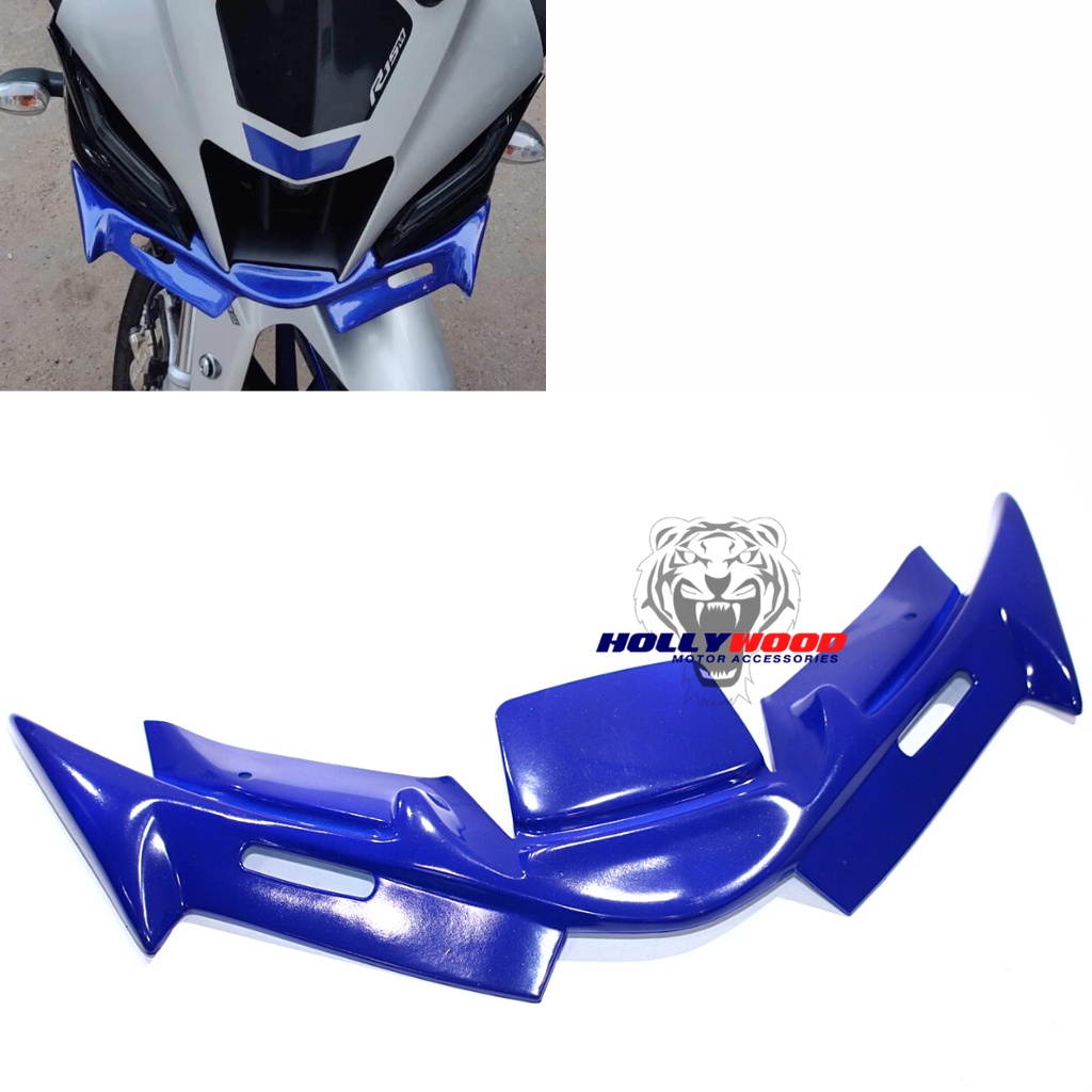 KYT YAMAHA R15 V4 FRONT FAIRING WINGLET PLASTIC ABS CARBON FIBER KIT ...