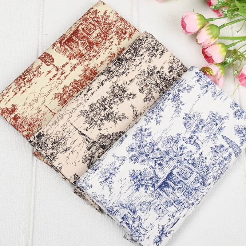Forest House Animal Scenery 100% Cotton Fabric Patchwork Sewing ...