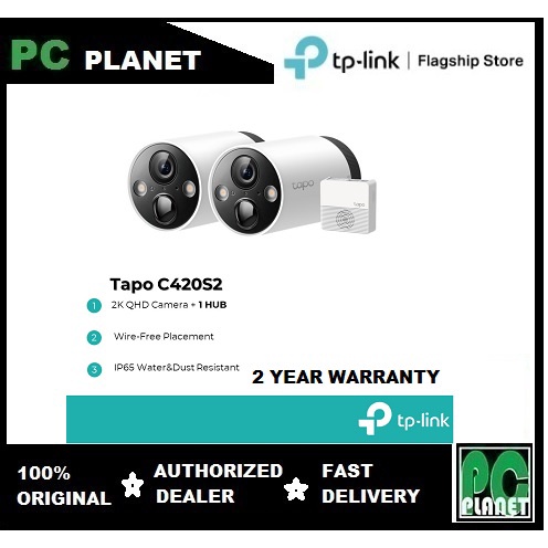 TP-LINK Tapo C420S2 Smart Wire-Free Security Camera System, 2-Camera ...