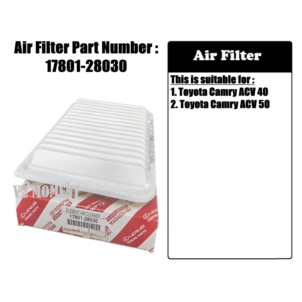 AIR FILTER TOYOTA CAMRY ACV 40 / Camry ACV 50 (17801-28030) (2006-2013 ...