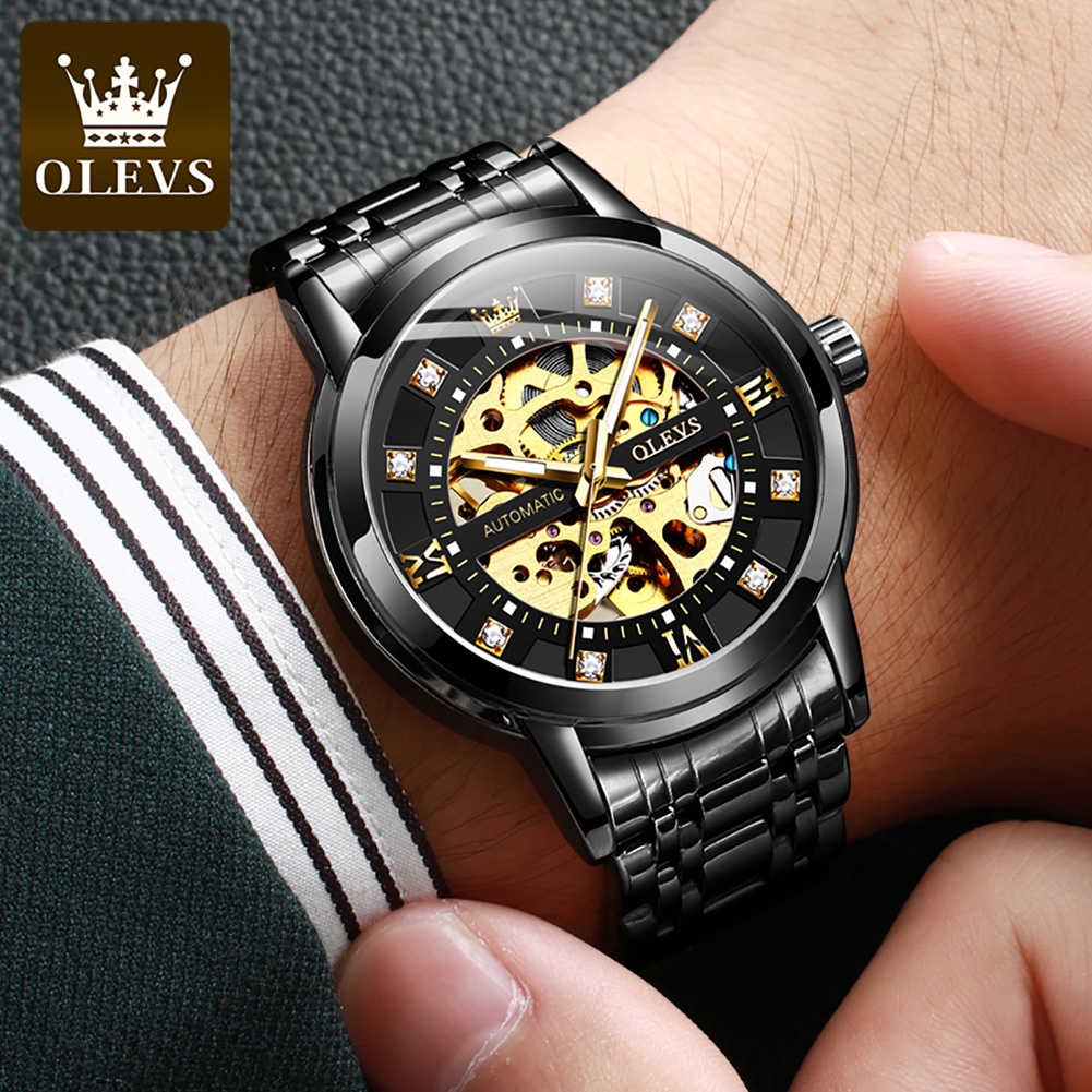 OLEVS Original Jam Tangan Lelaki Automatic Men's Watch Luxury ...