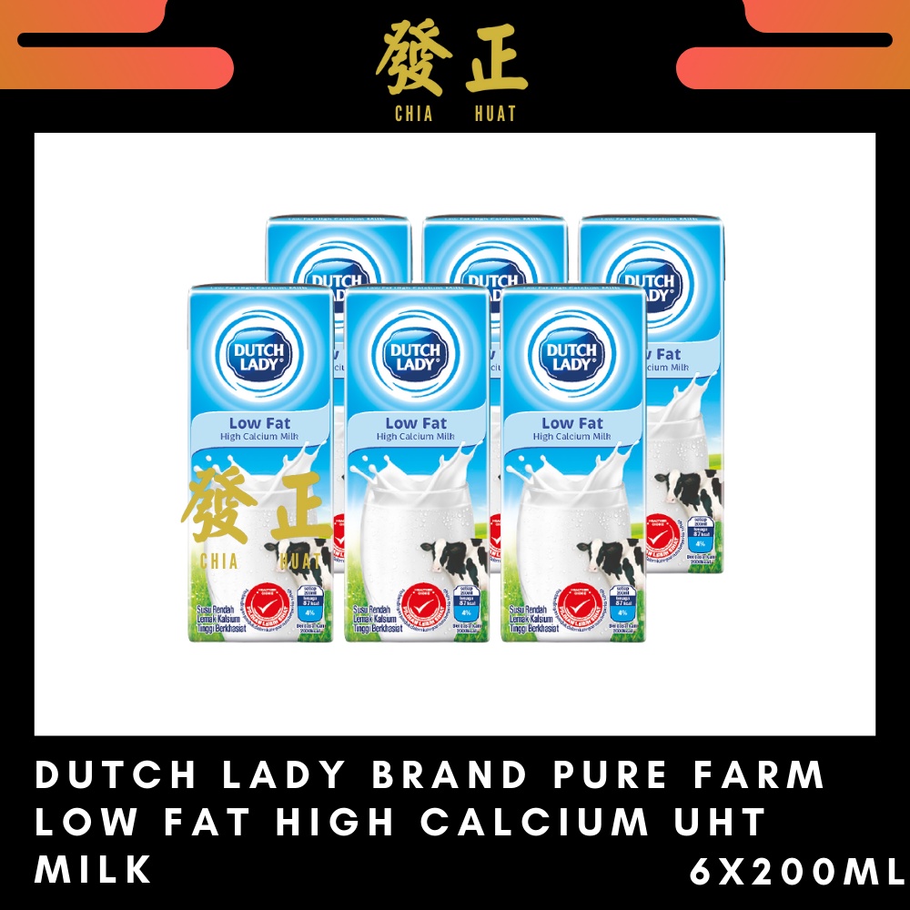 Dutch Lady Brand Pure Farm Low Fat High Calcium UHT Milk 6x200ml | Shopee Malaysia