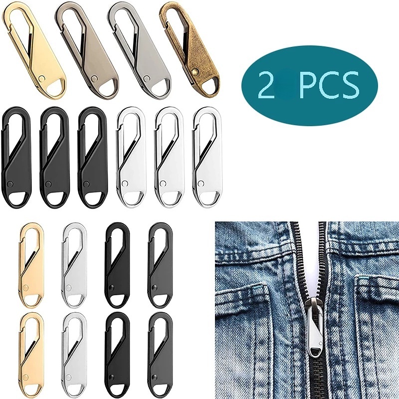 2PCS Universal Zinc Alloy Zipper Pull Head DIY Hand Sewn Clothing ...