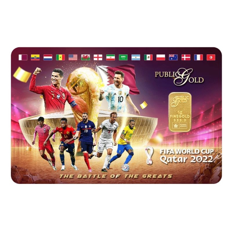 Ready Stock FIFA WORLD CUP QATAR 2022 Public Gold Bar 1g | Shopee Malaysia